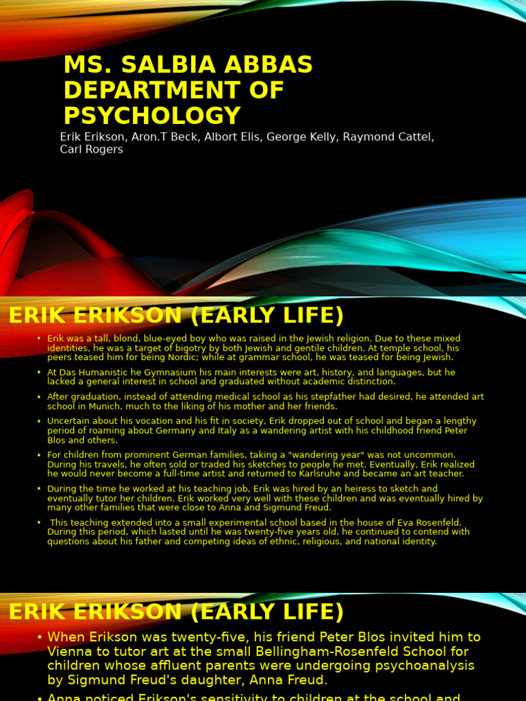 Erik Erikson's Psychosocial Development Theory | PDF | Adolescence ...