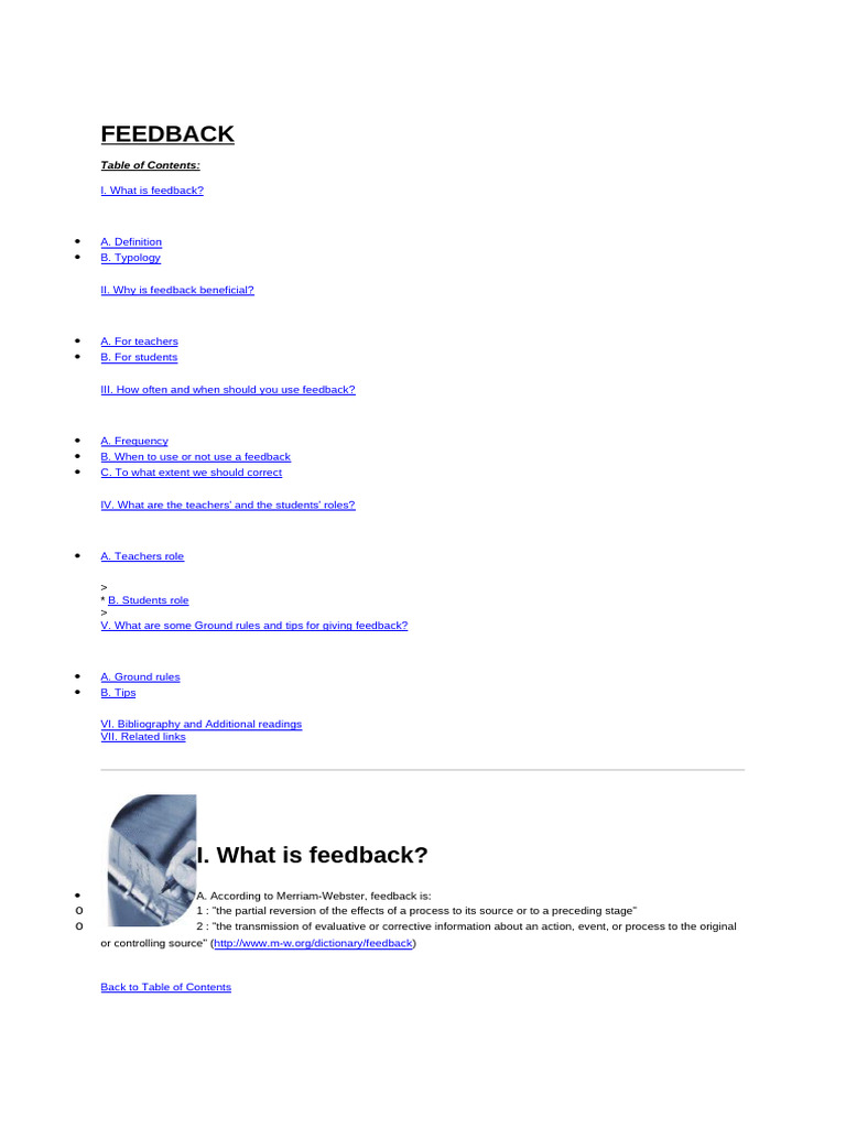Feedback and Error Correction | PDF | Learning | Human Communication