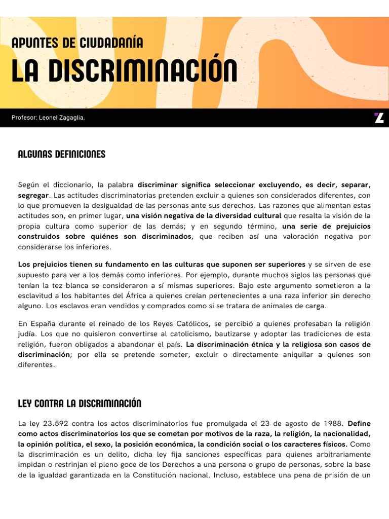 La Discriminaci n | PDF | Mujer | Discriminación
