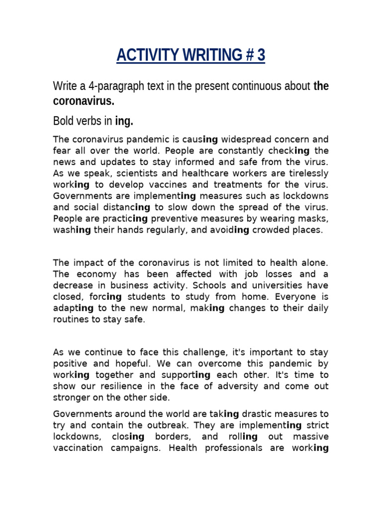 Coronavirus Pandemic: Ongoing Actions | PDF