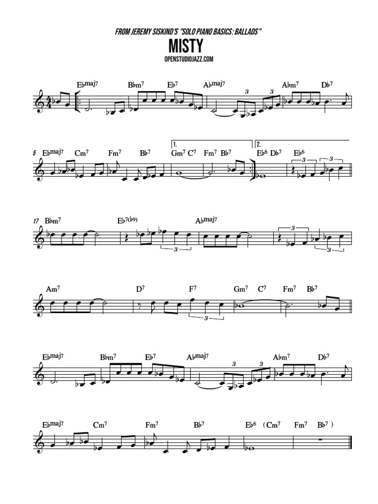 Misty Lead Sheet | PDF