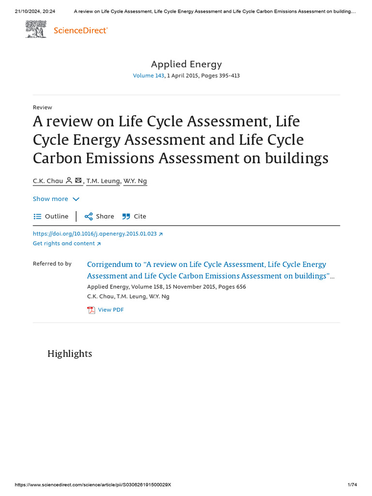 A review on Life Cycle Assessment, Life Cycle Energy Assessment and ...