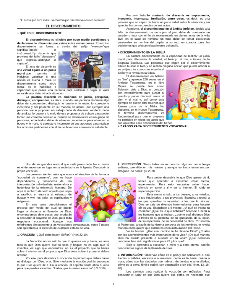 Discernimiento: Guía y Pasos Clave | PDF | Oración | Moralidad