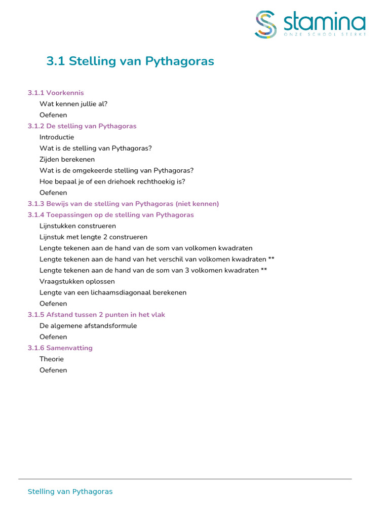 Cursus Stelling Van Pythagoras | PDF