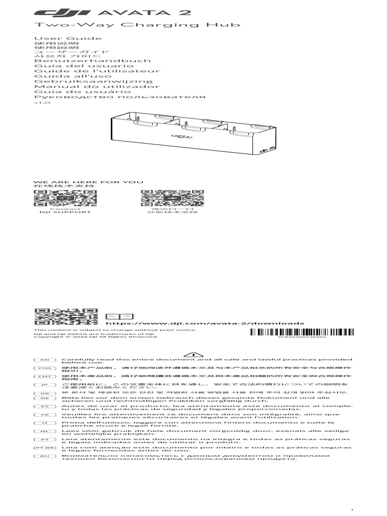 DJI Avata 2 Two Way Charging Hub User Guide Multi | PDF | Battery ...