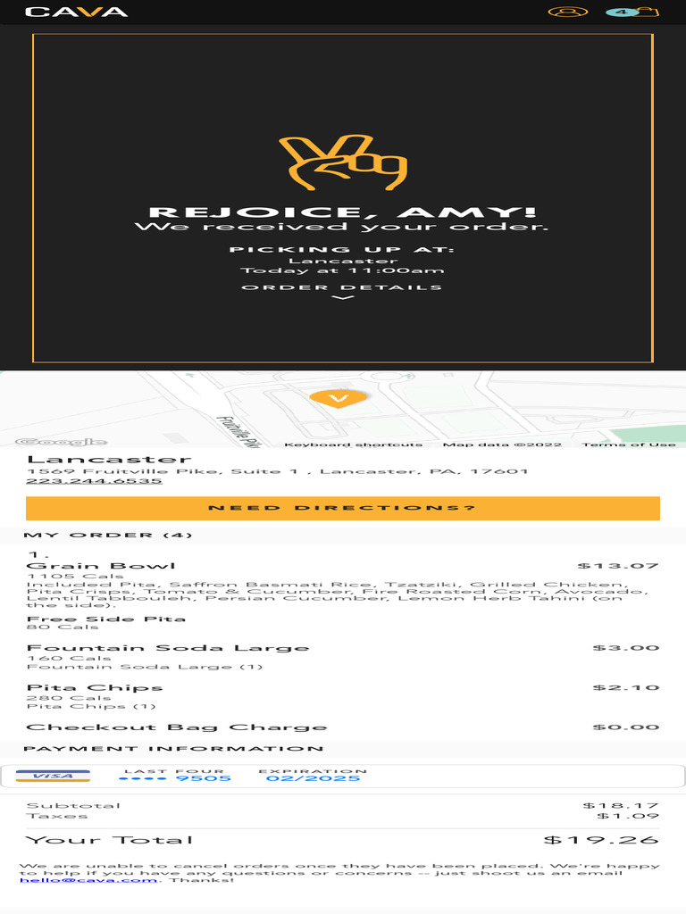 CAVA Order Online | PDF