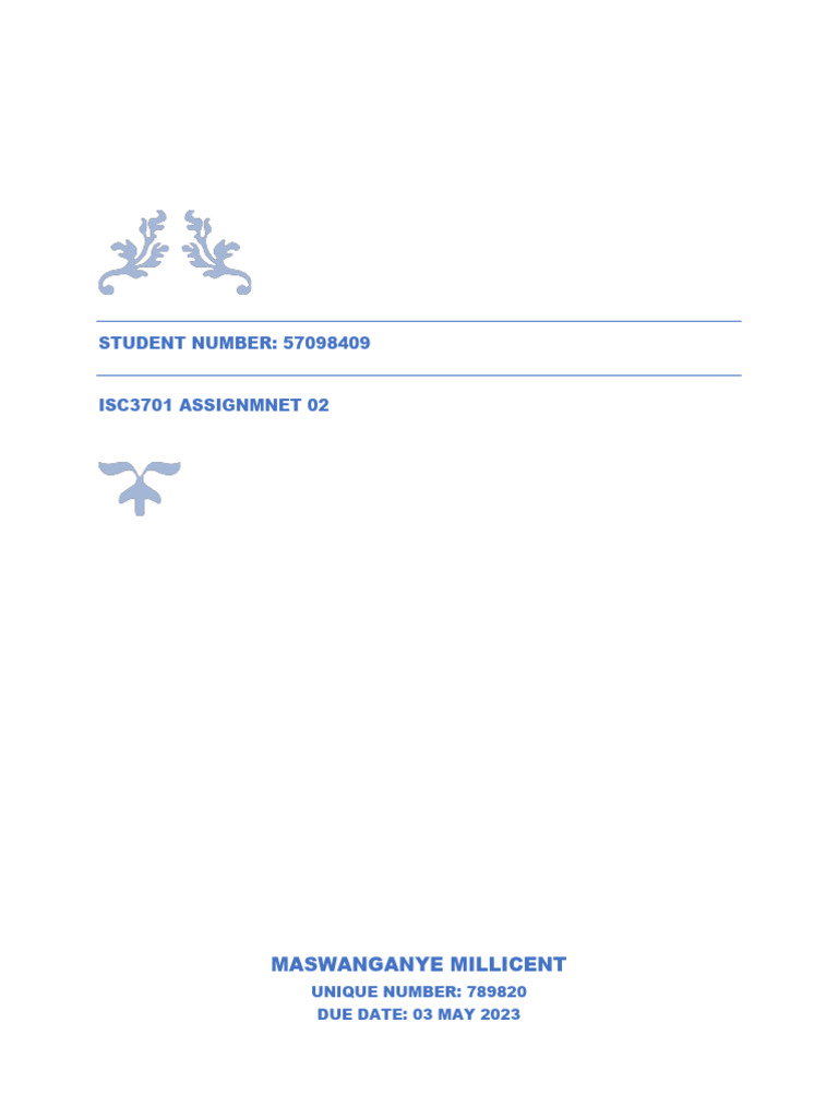 ISC3701 Assignment 02 | PDF | Learning | Constructivism (Philosophy Of Education)