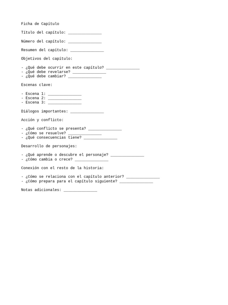 Ficha de Capítulo | PDF
