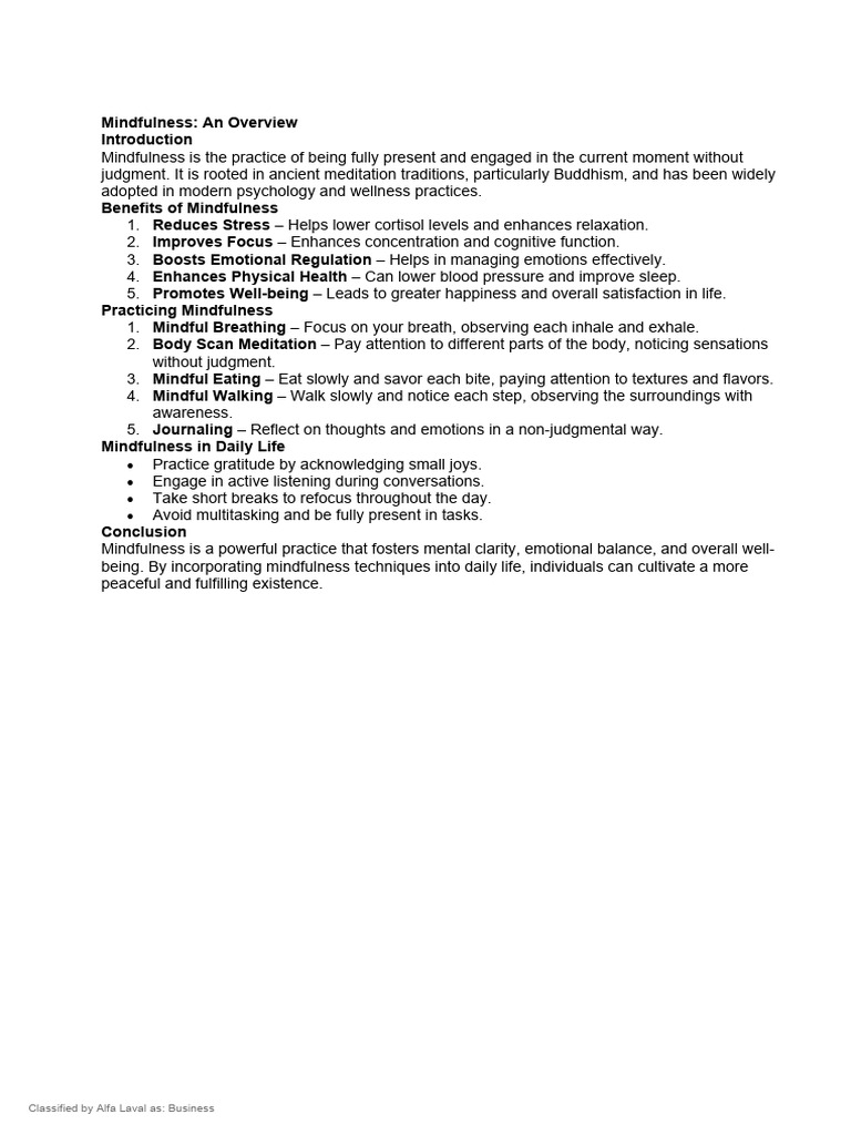 Mindfulness | PDF