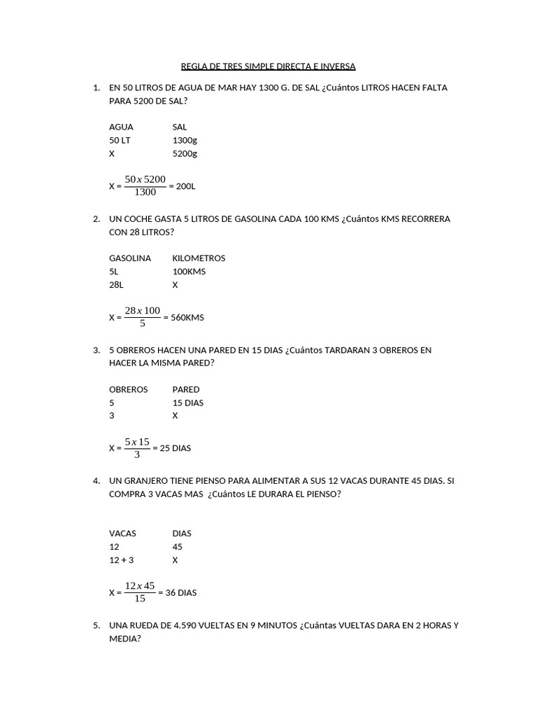 Resultado Actividad 3 EJERCICIO REGLA DE TRES | PDF | Sistema Internacional de Unidades ...