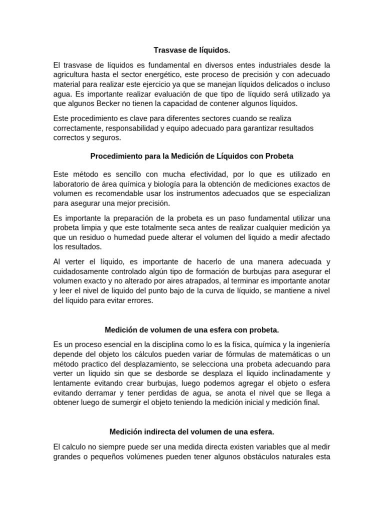Cómo enrasar líquidos correctamente | PDF | Medición | Volumen