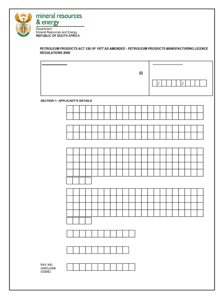 DMRE 40 Application Form For A Manufacturing Licence | PDF | Private ...