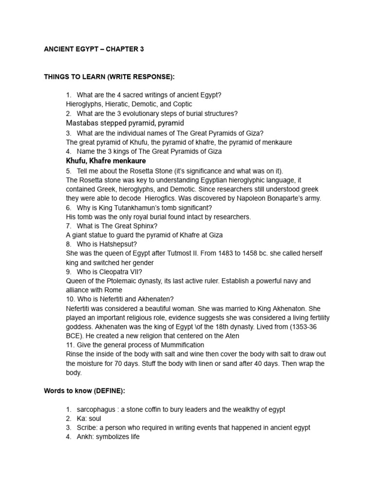 Ancient Egypt - Chapter 3 Jalisa Ragin Johnson | PDF | Ancient Egypt ...