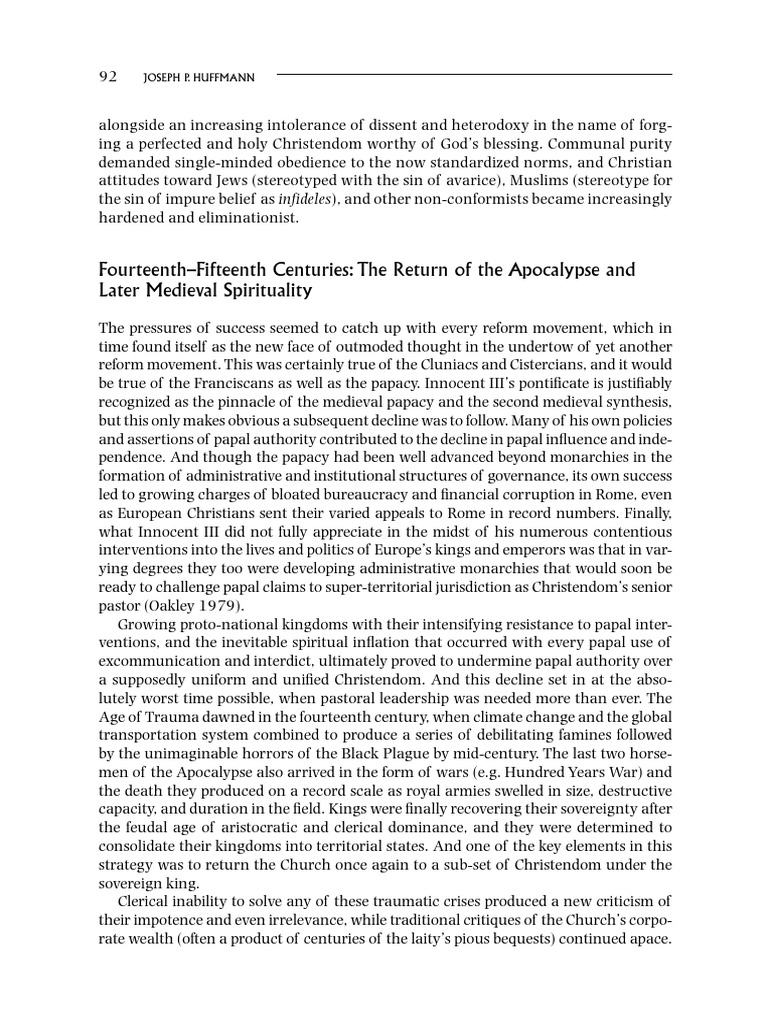 Huffmann - Fourteenth-Fifteenth Centuries | PDF | Pope