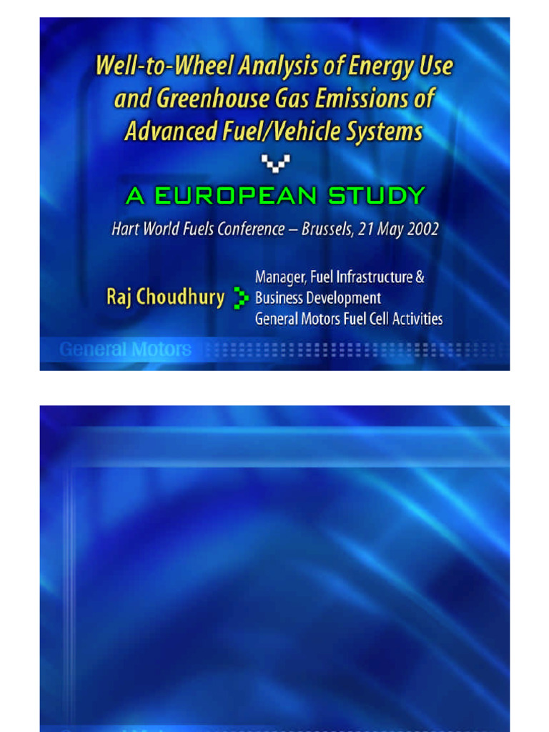 W2W of Energy Use and GHG Emissions of Advanced Fuel Vehicle Apres ...