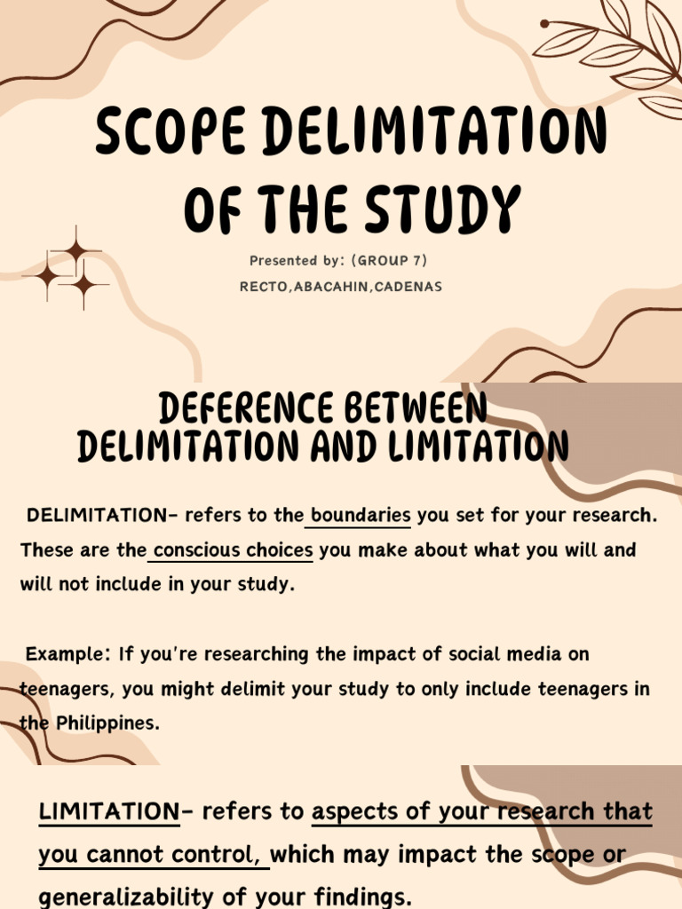 Scope and Delimitations | PDF