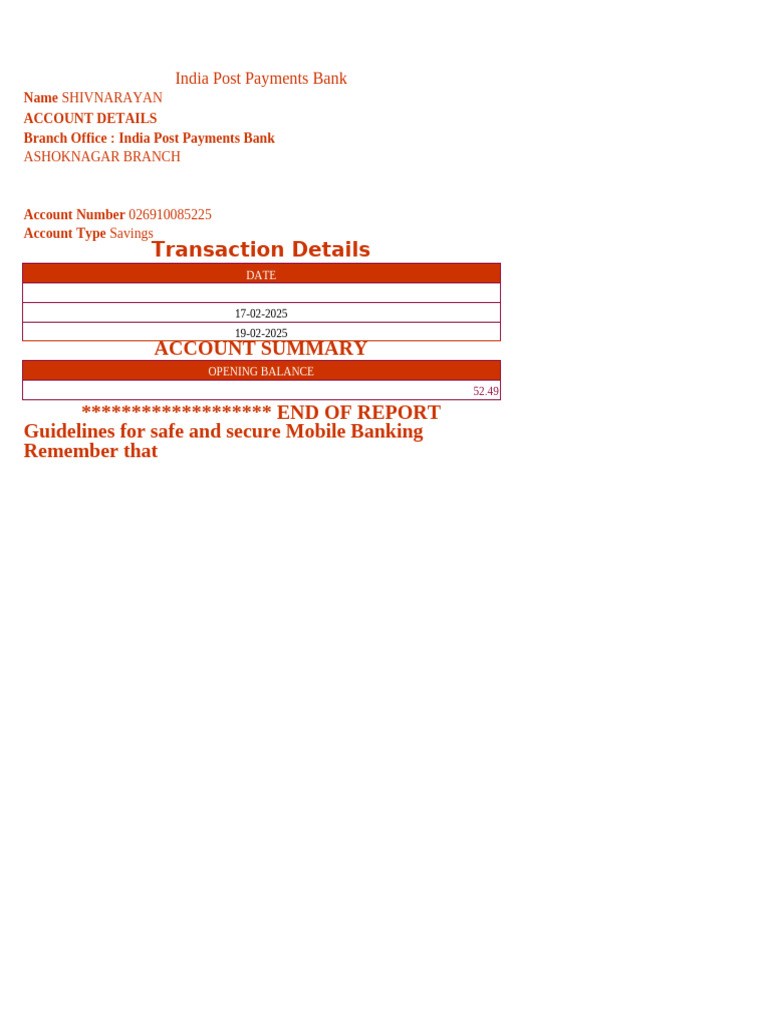 AccountStatement Report 6054447078 21022025 21 54 | PDF