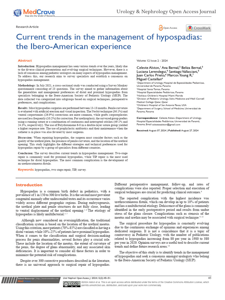 Current Trends in Hypospadia | PDF | Urology | Medical Specialties