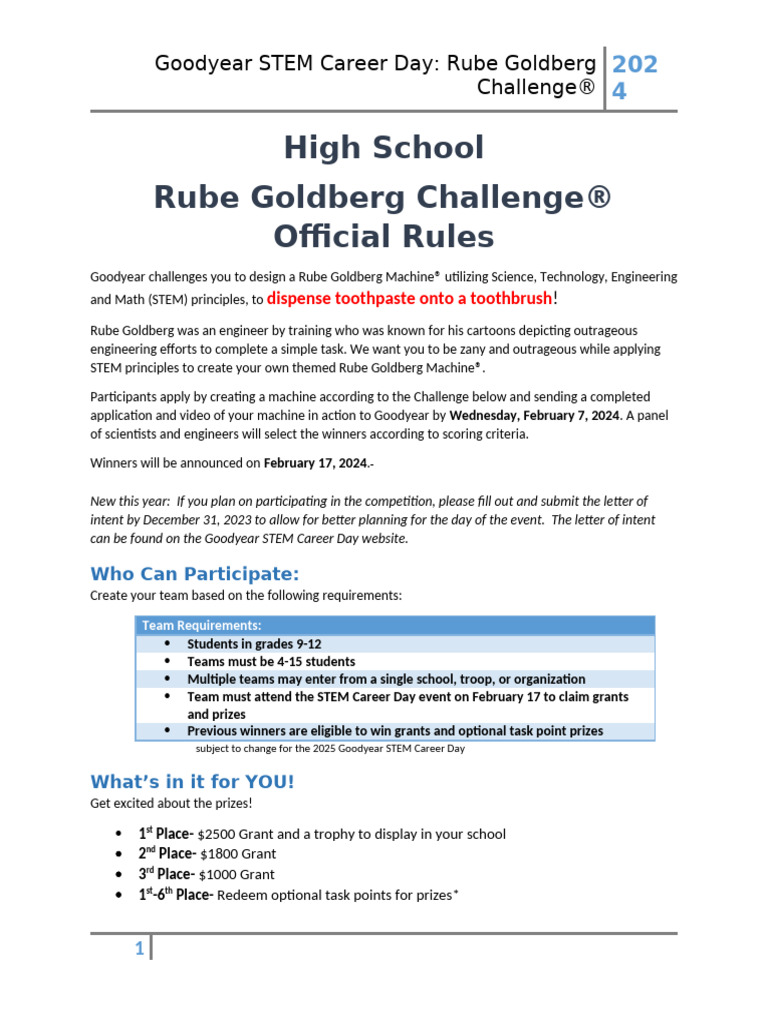 Hs Gy Stem Rube Goldberg Comp Rules 2024 | PDF