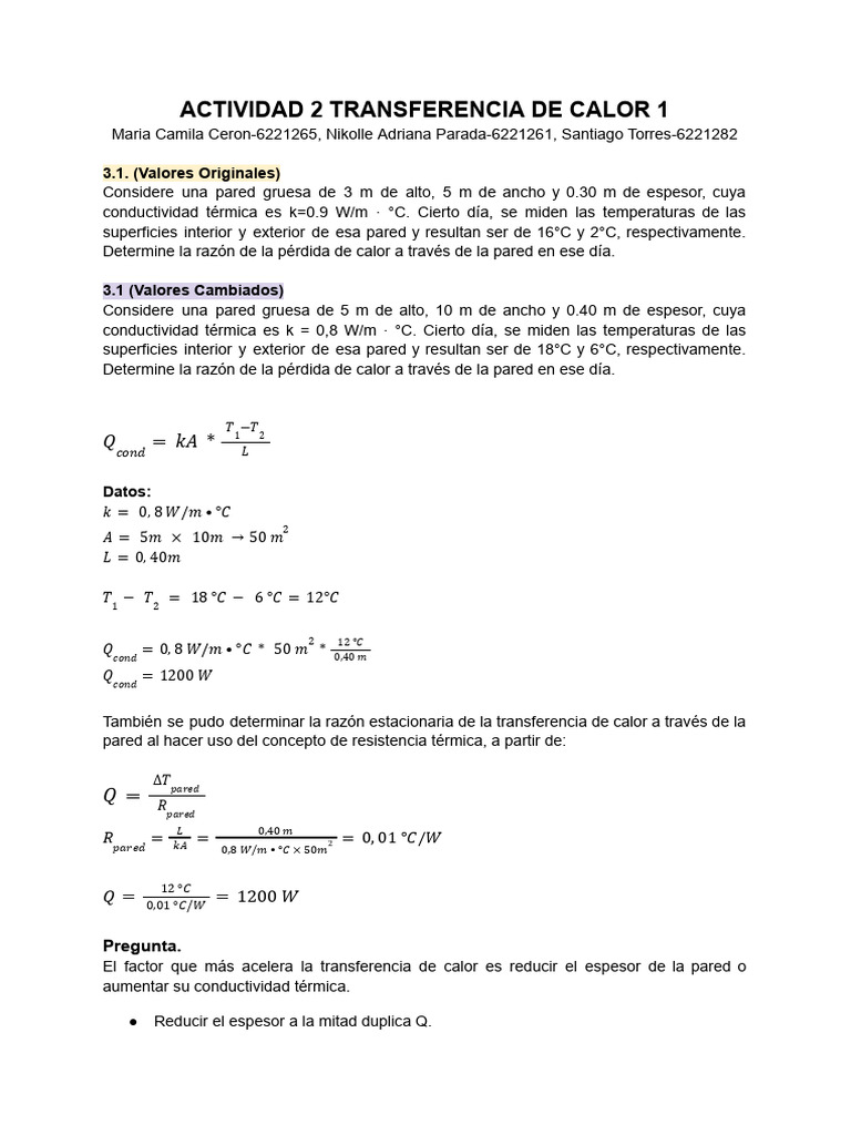Transferencia de Calor en Paredes y Ventanas | PDF | Transferencia de ...