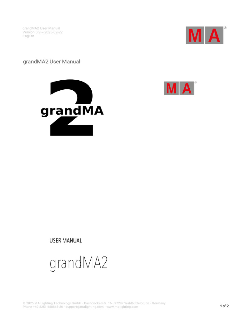 grandMA2 - User - Manual Grandma2 en v3.9 | PDF