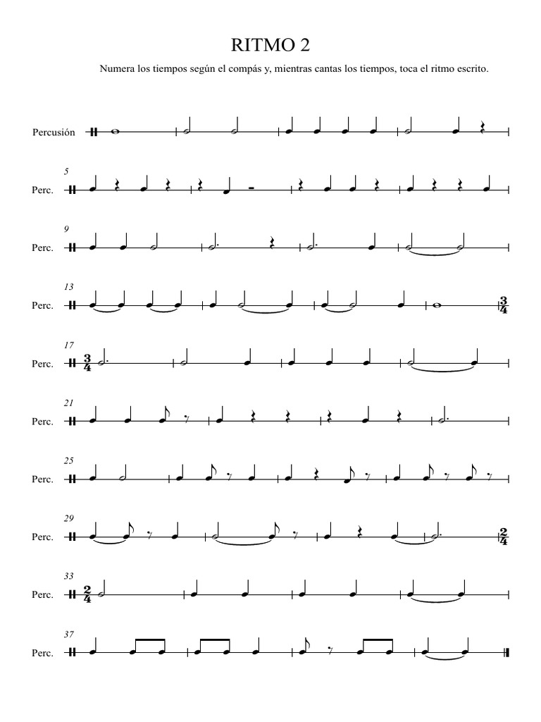 Ritmo 2 Ejercicio de Ritmo y Compas | PDF