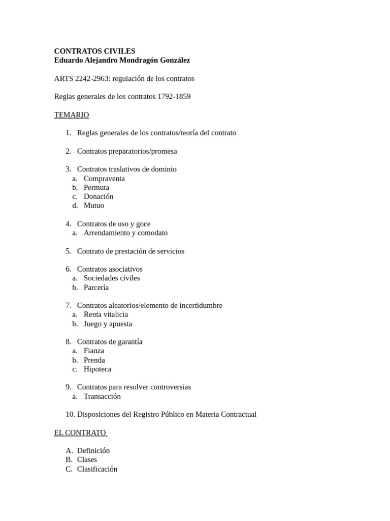 Guía Completa sobre Contratos Civiles | PDF | Ley común | Derecho privado