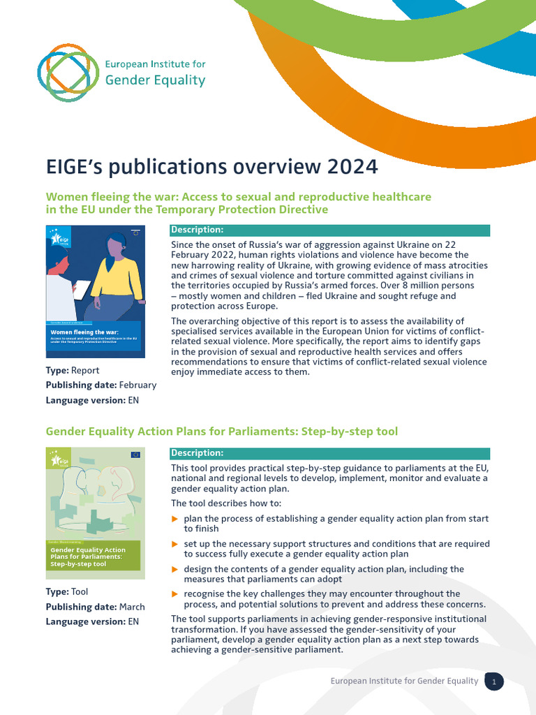Gender Equality Reports and Tools 2024 | PDF | Gender Mainstreaming ...