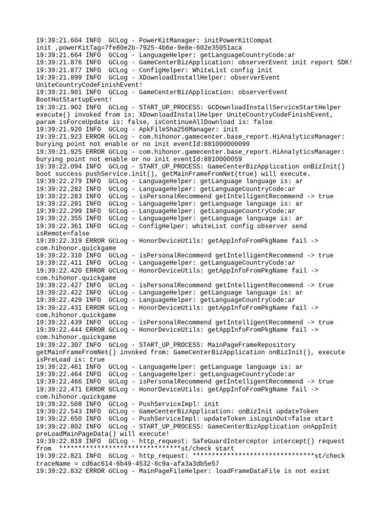 GameCenter Initialization Log Analysis | PDF | Software | Networking Standards