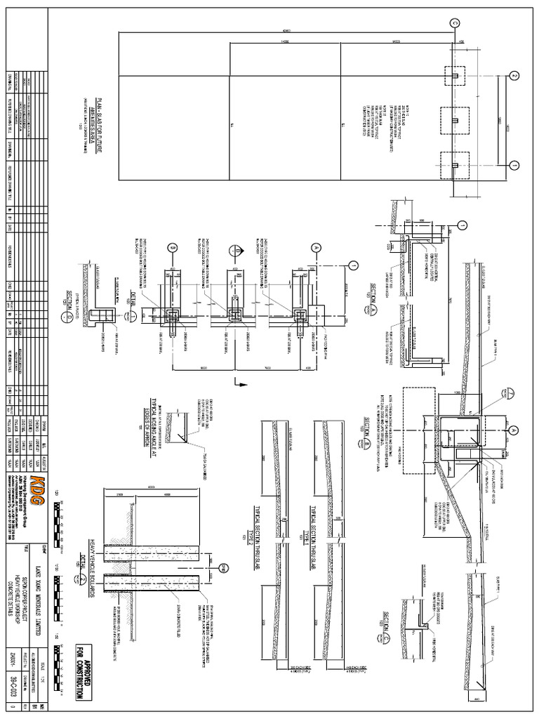 Heavy Vehicle Workshop Concrete Details Sections A, B, C, D | PDF