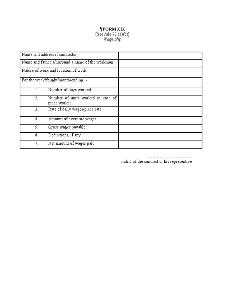 Contract Labour FORM XIX | PDF | Socialism | Taxation