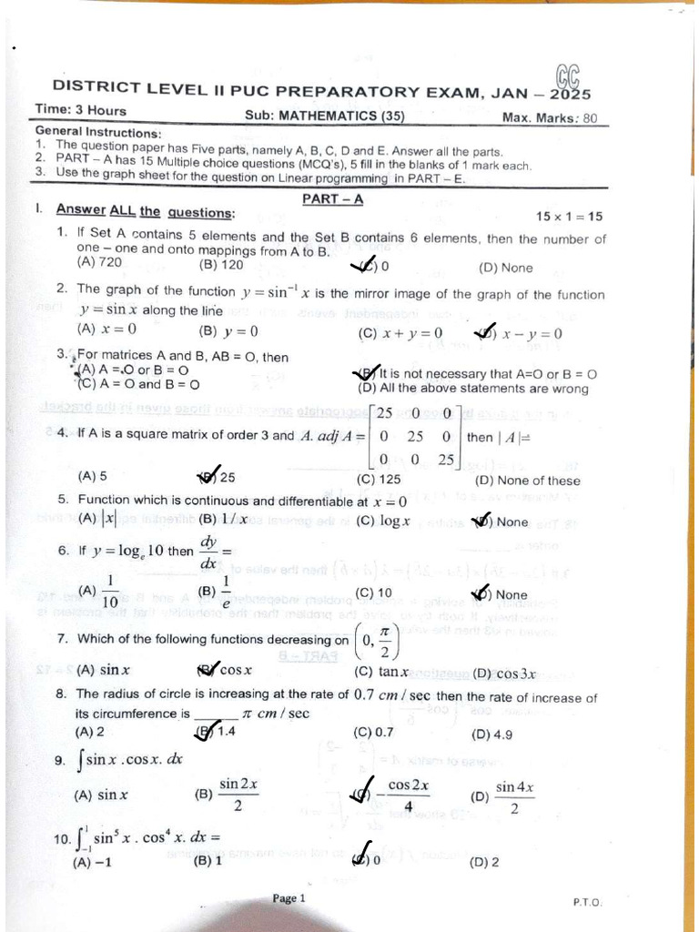 Math Exam Prep for Students | PDF | Mathematical Analysis | Functions And Mappings