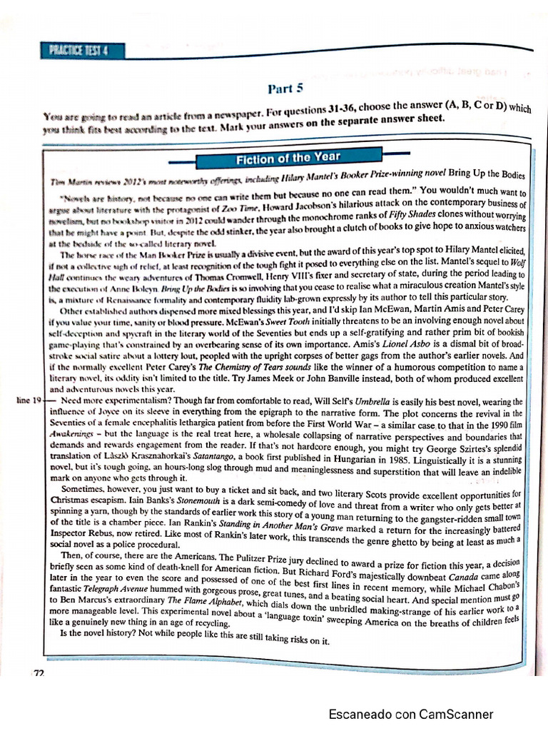 Test 4 Reading Verde | PDF