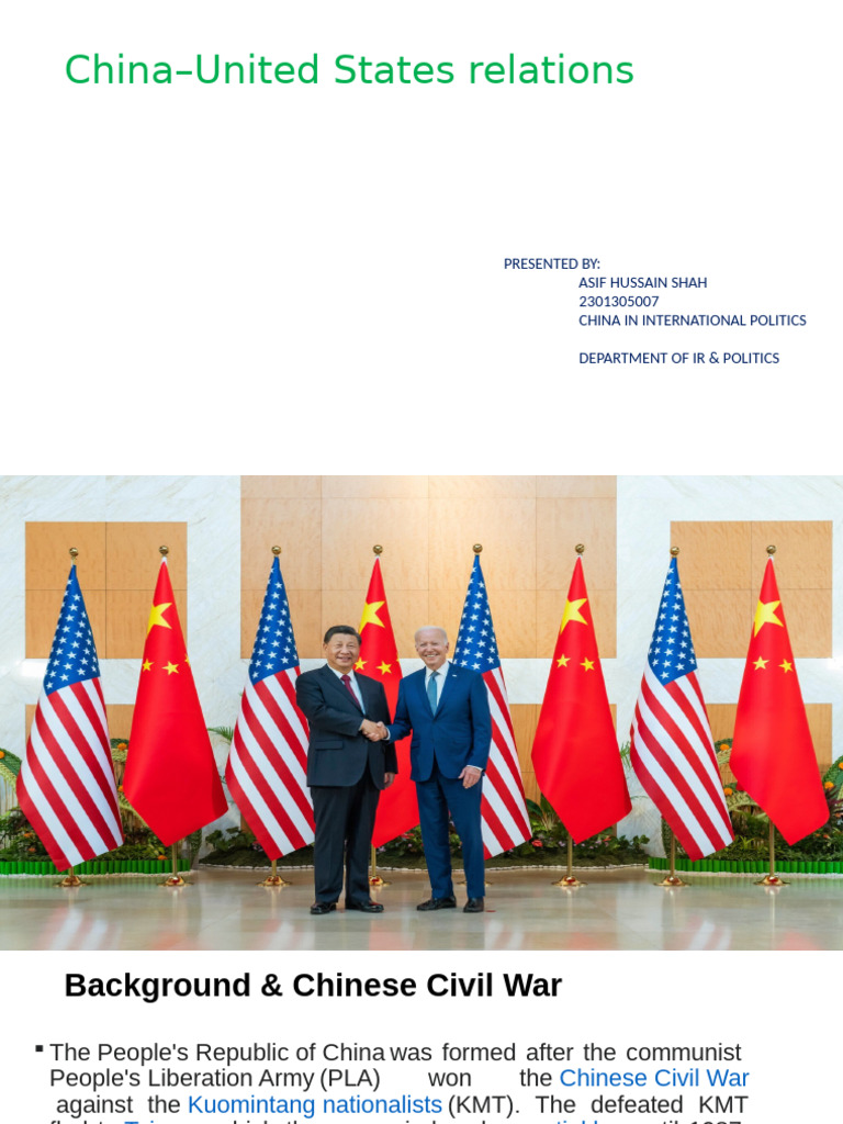 Presentation China Us Relations Since 1949 | PDF | China | World Politics