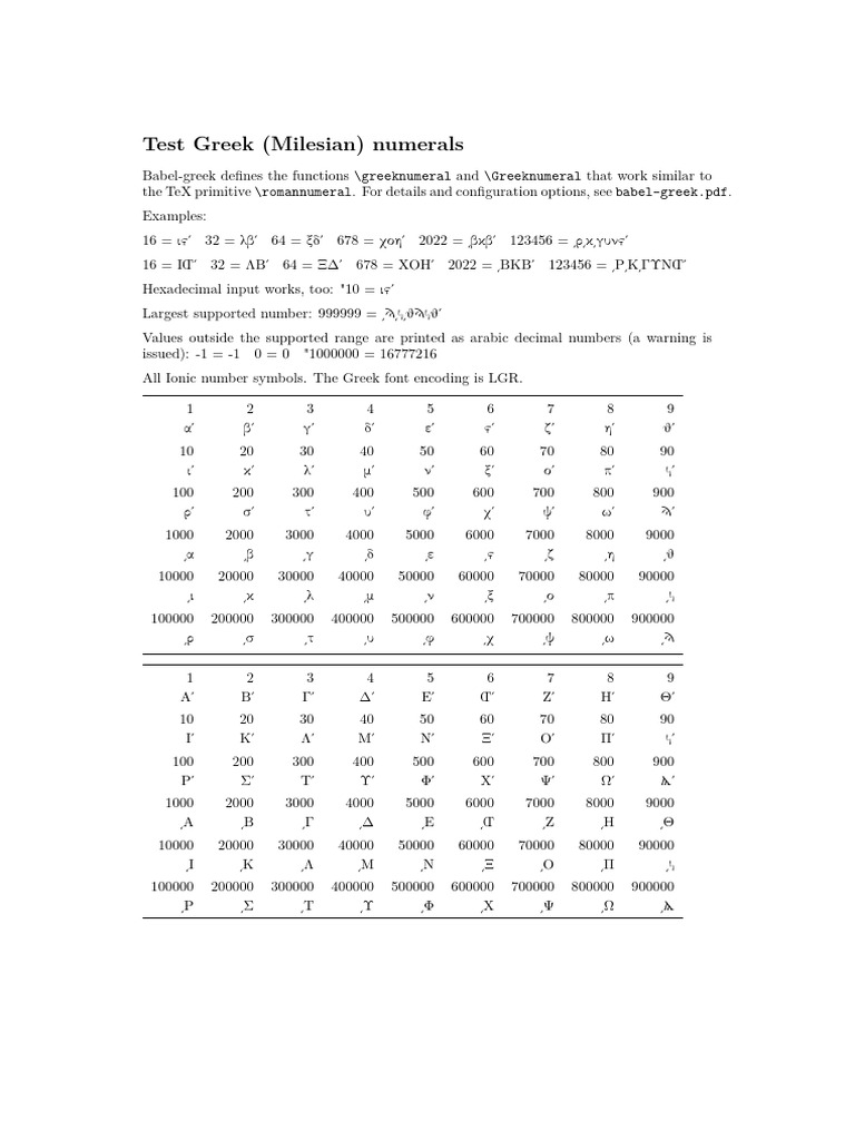 Greek Test | PDF | Encodings | Notation