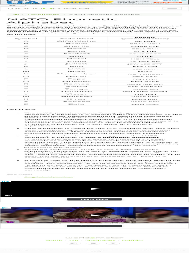 NATO Phonetic Alphabet (Alpha, Bravo Charlie, Del | PDF | Lexicography ...