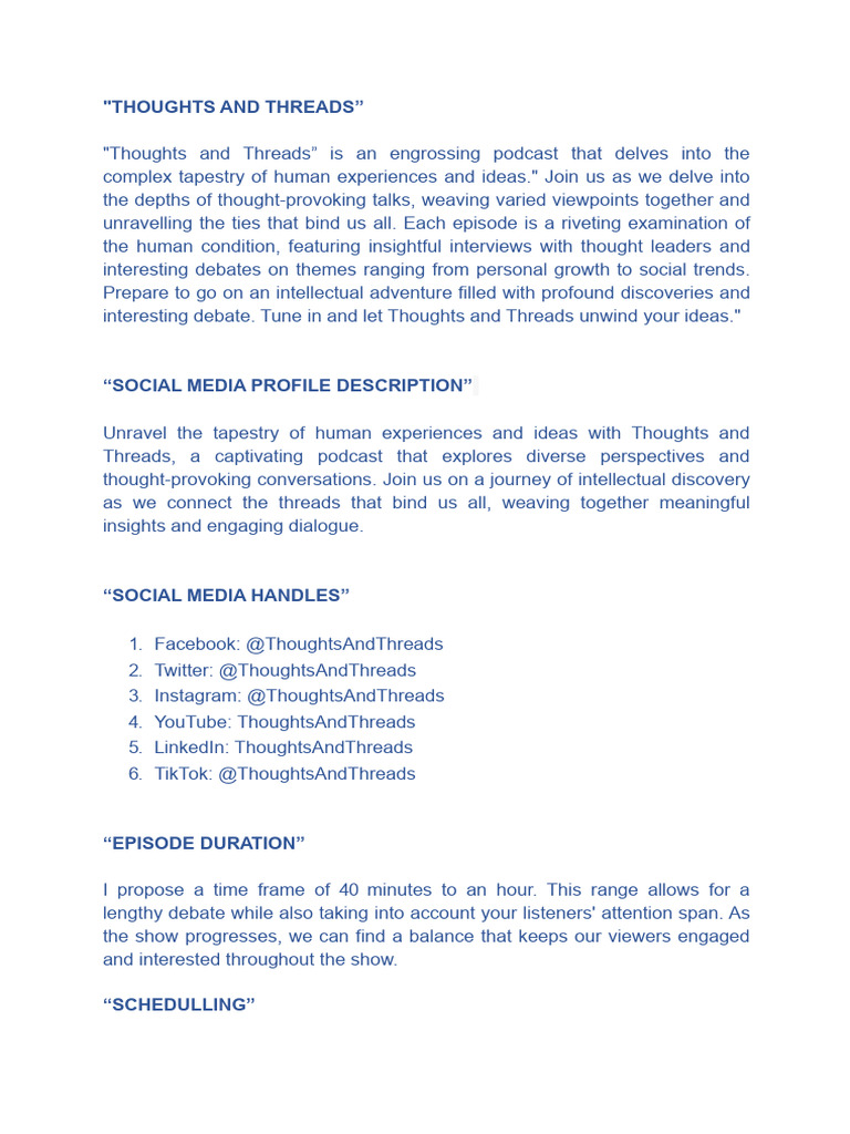 Thoughts and Threads | PDF