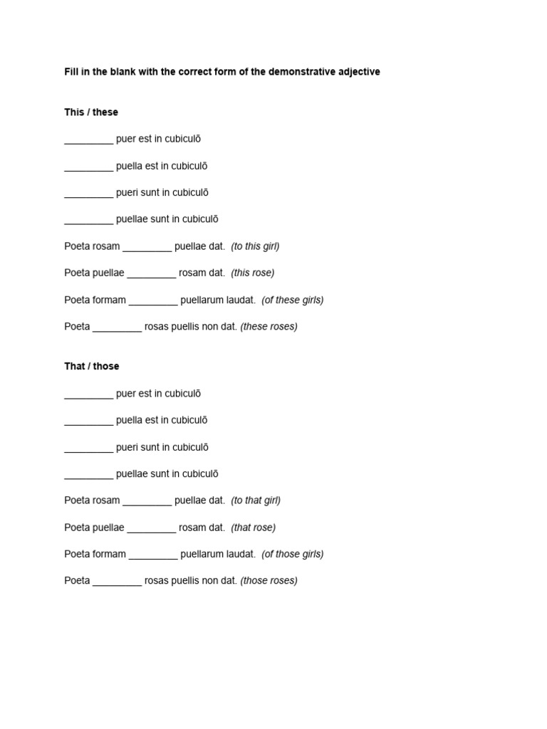 Notes - Demonstrative Adjectives | PDF