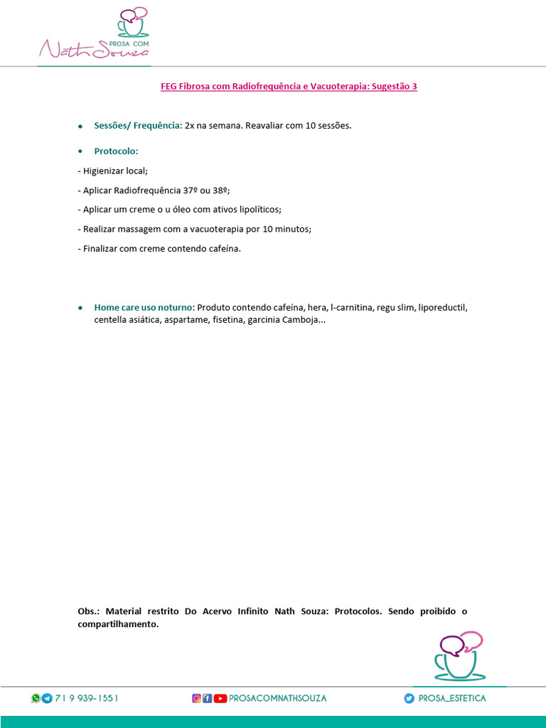 FEG Com Radiofrequência e Vacuoterapia FEG Fibrosa- Sugestão 3 | PDF