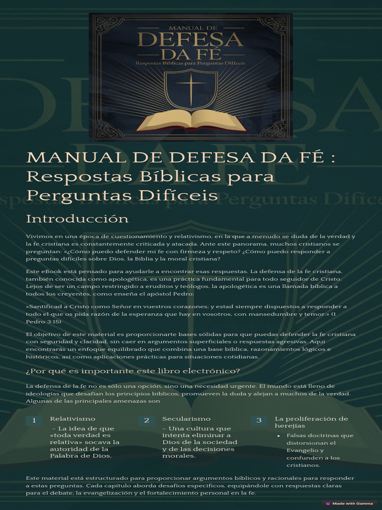 MANUAL de DEFESA DA FE Respostas Biblicas Para Perguntas Dificeis | PDF ... MANUAL de DEFESA DA FE Respostas Biblicas Para Perguntas Dificeis | PDF ...