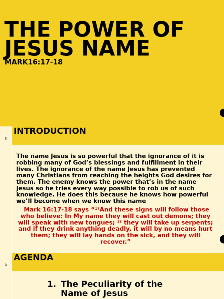 The Power in Jesus' Name | PDF | Salvation | Jesus