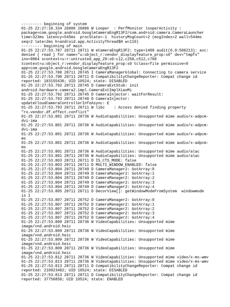 Log Cat 1737824273728 | PDF | Codec | Computing