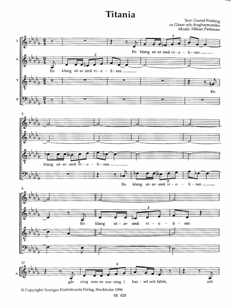 Titania - Håkan-Parkman - Tydligare Noter | PDF