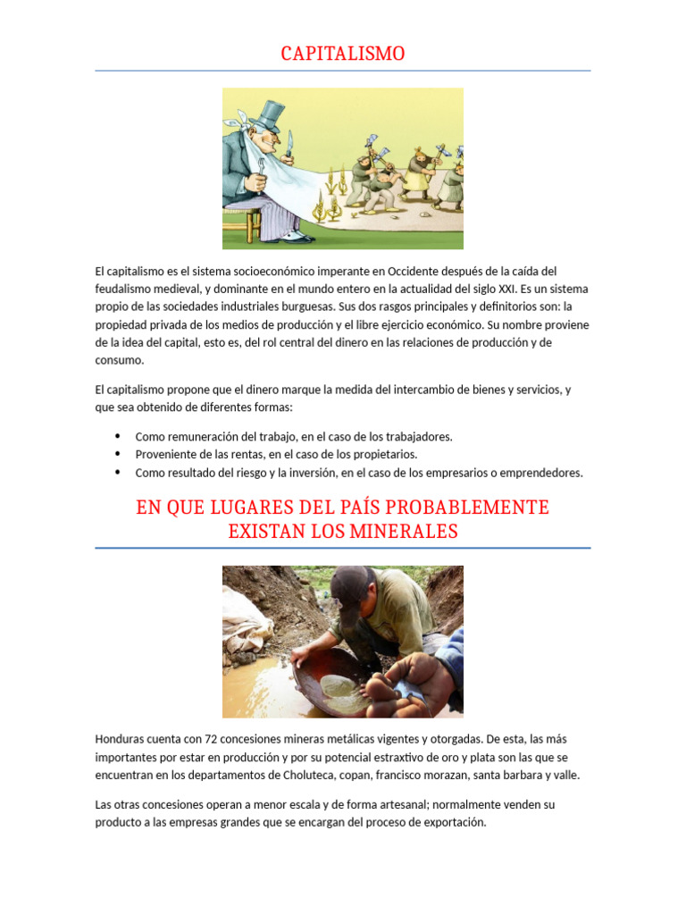 CAPITALISMO | PDF | Honduras | Exportaciones