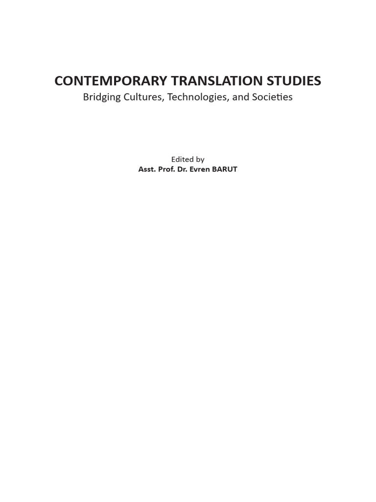 Contemporary Translation Studies | PDF | Translations | Cross Cultural ...