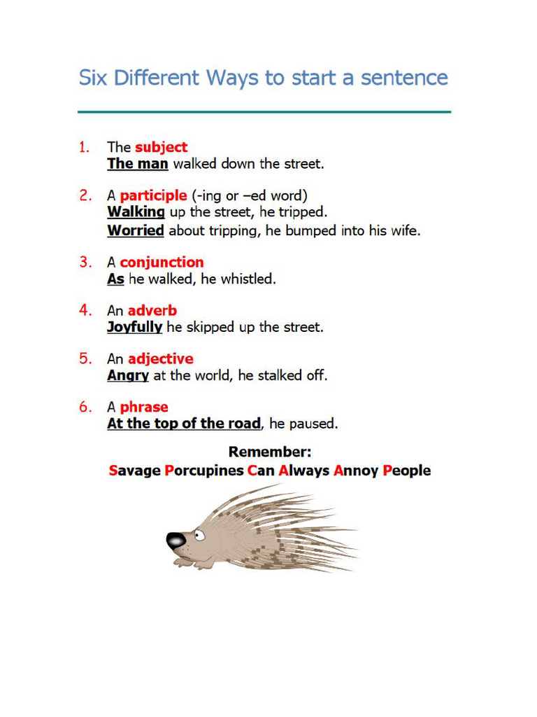 6 Ways Sentences | PDF