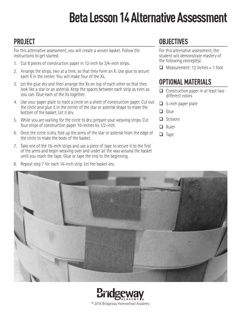 Beta Lesson 14 Alternative Assessment | PDF