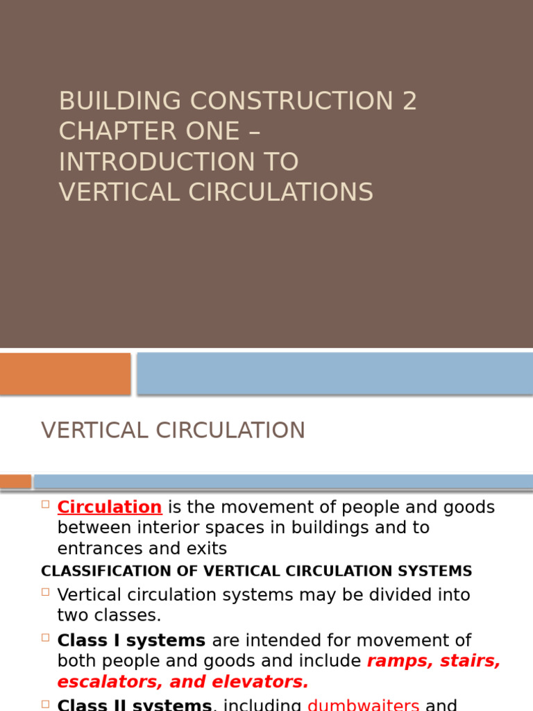 Right BDG 2 Chapter-1 Vertical Circulations. | PDF | Stairs | Escalator