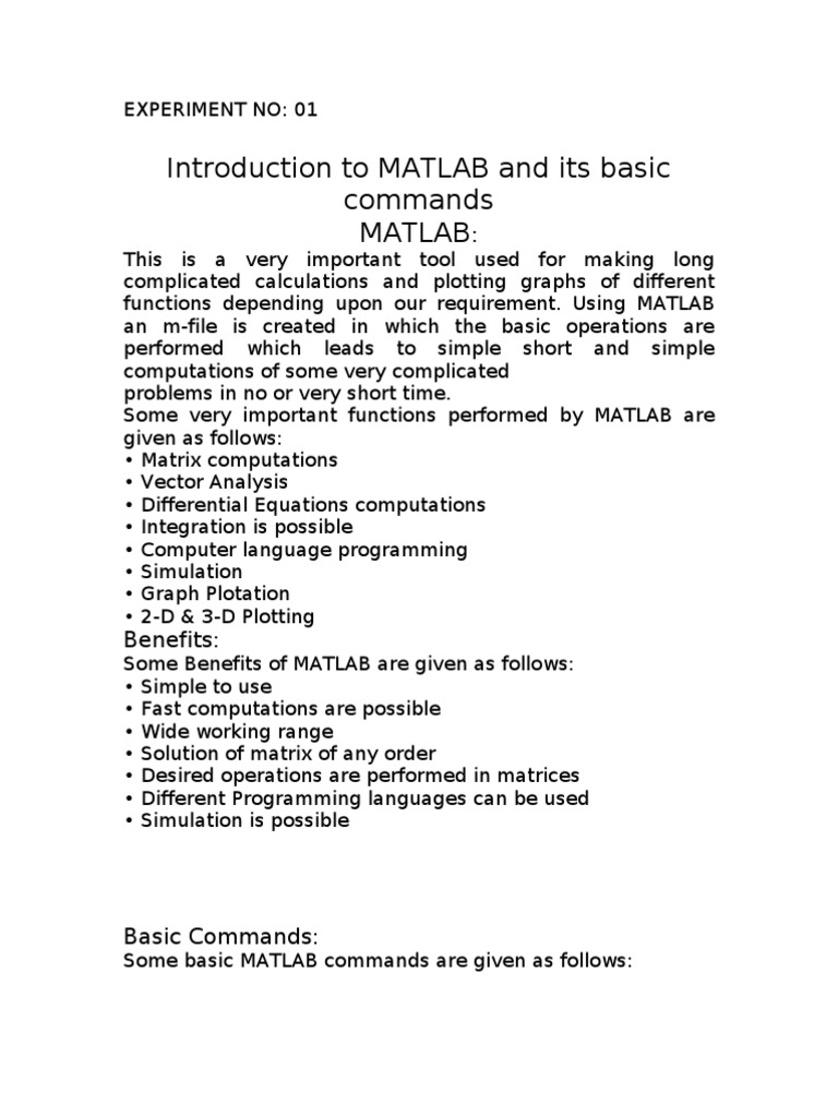 Experiment No.1 (DSP Lab) | PDF | Matrix (Mathematics) | Matlab