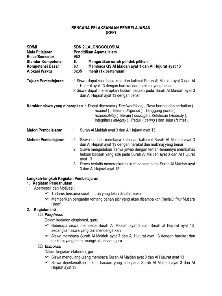 RPP KLS 6 GENAP 2023 | PDF